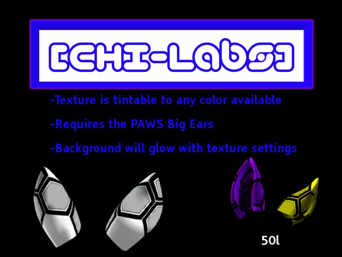 Second Life Marketplace - [Chi-Labs] Hexalight Ear Texture for PAWS Big ...