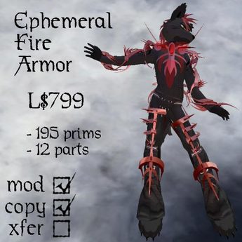Second Life Marketplace - Ephemeral Fire Armor