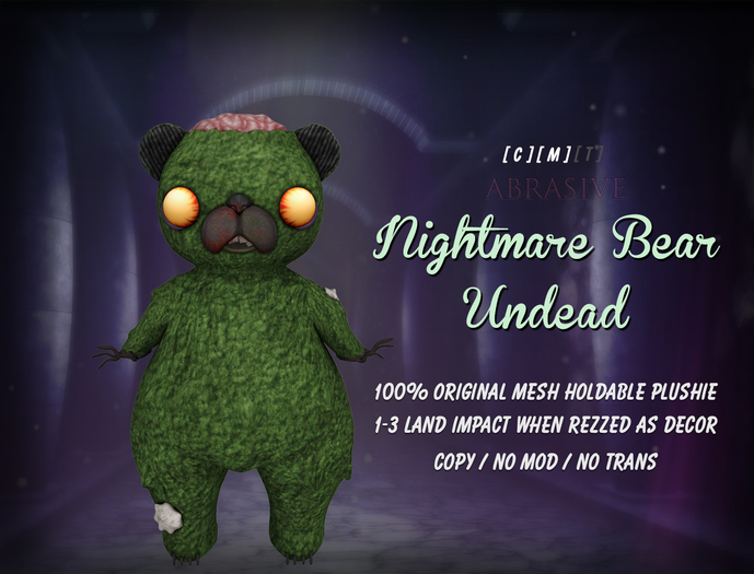 Second Life Marketplace - [ abrasive ] Nightmare Bear - Undead