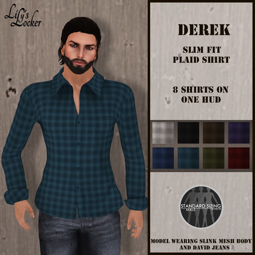 Second Life Marketplace - LL - DEMO Derek Plaid Shirt BOXED
