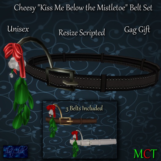 Second Life Marketplace - ~tc~ Kiss Me Below the Mistletoe Belt Set v2