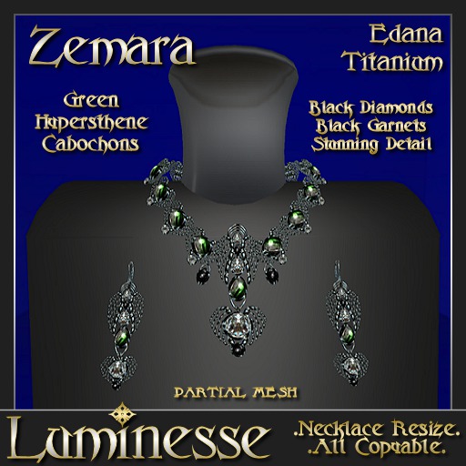 Second Life Marketplace - ZEMARA Edana Necklace & Earrings Set PMESH ...