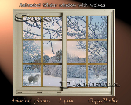 Second Life Marketplace - Animated Winter window with wolves