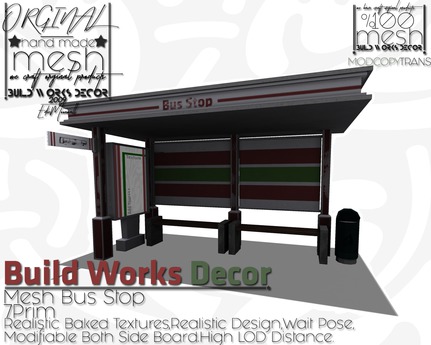 Second Life Marketplace - Build Works : Mesh Bus Stop