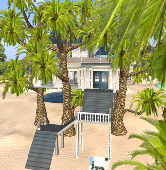Second Life Marketplace - Beach Tree House, 174 Prims, 50x50 m
