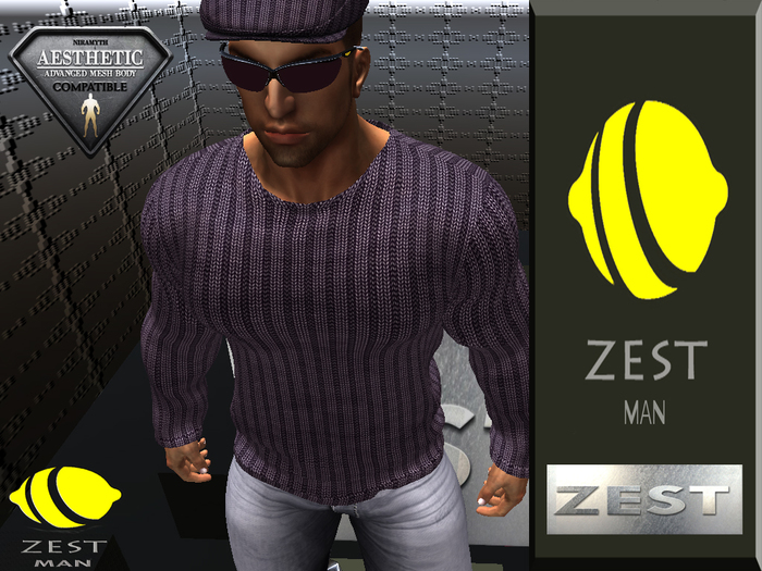 Second Life Marketplace - ZEST MAN GREY JEANS SLATE JUMPER CAP AND ...
