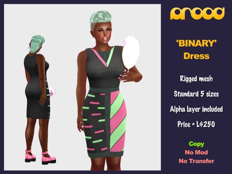 Second Life Marketplace - PROOD Pencil Dress 'BINARY'