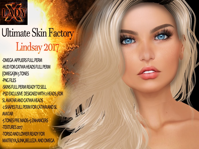 Second Life Marketplace Lady X Lindsay 2017 Ultimate Skin Factory Demo