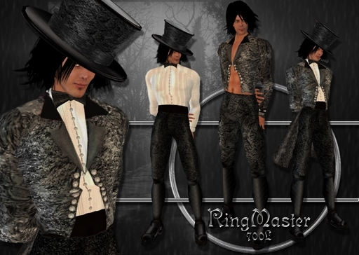 Second Life Marketplace - RFyre Gothic RingMaster Mens Noir TagGoth ...