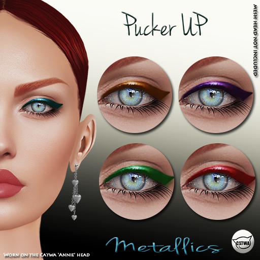 Second Life Marketplace Pucker Up Metallic Liners 5 For Catwa Mesh Heads