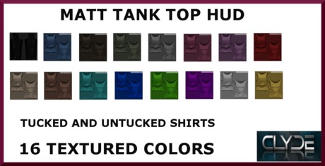 Second Life Marketplace - MATT TANKTOP WITH 16 TEXTURE HUD