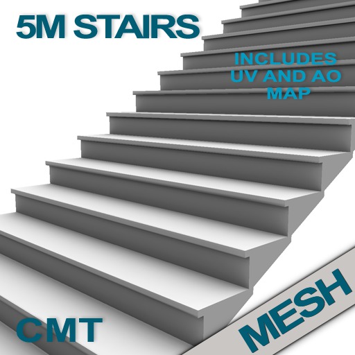 Second Life Marketplace - 5m Height Stairs [MESH]
