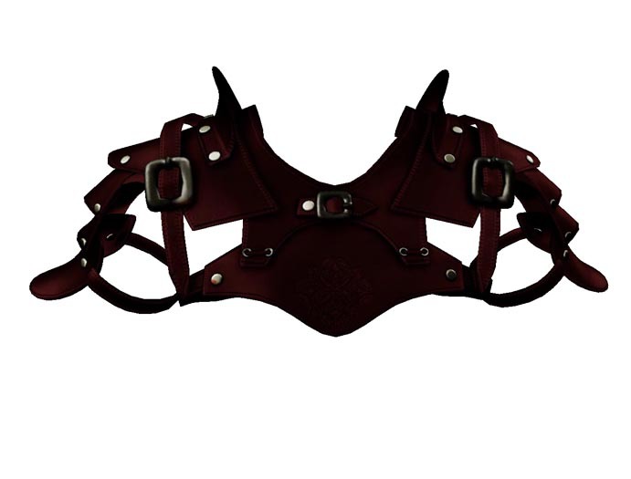 Second Life Marketplace - *Rebel Fire* Mens Leather Pauldrons dark red