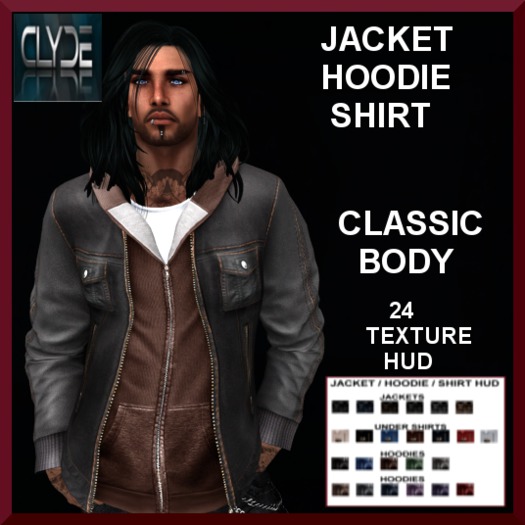 Second Life Marketplace - MENS MESH JACKET / 24 TEXTURE HUD