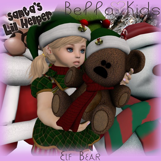 Second Life Marketplace - [:Bella Kids:] Santa's Lil Helper Bear
