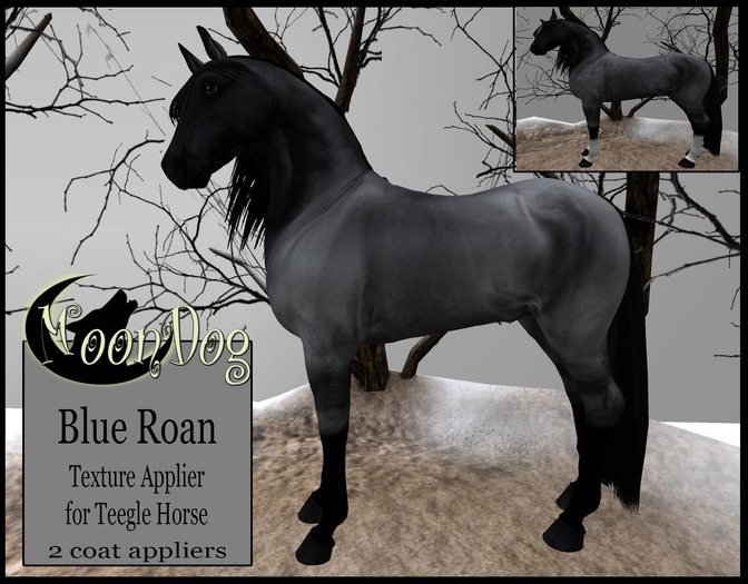 Second Life Marketplace - Teegle Horse Texture Mod-Blue Roan