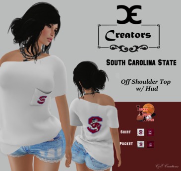 Second Life Marketplace - South Carolina State Off Shoulder Mesh Top w ...