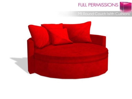 Second Life Marketplace - Full Perm Modern Red Round Lounge Chair Couch ...