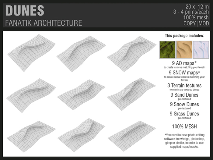 Second Life Marketplace - :Fanatik Architecture: DUNES- mesh sim ...