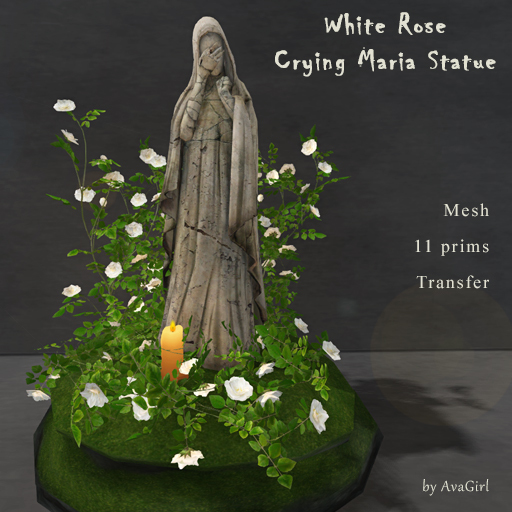 Second Life Marketplace - AvaGirl - White Rose Crying Maria Statue