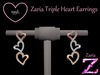 Second Life Marketplace - Zaria Triple Heart Earrings PGB
