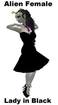 Second Life Marketplace - Alien Female Lady in Black - Complete Avatar