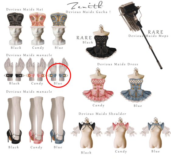 Second Life Marketplace - =Zenith=Devious Maids manacle (Blue)