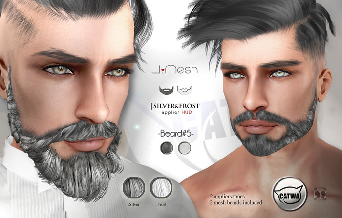 Second Life Marketplace - [i.mesh] - Beard#5 WHITES - applier for CATWA ...