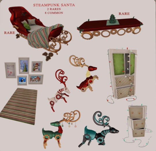Second Life Marketplace - Candy Crunchers - Steampunk - Sled BED - RARE