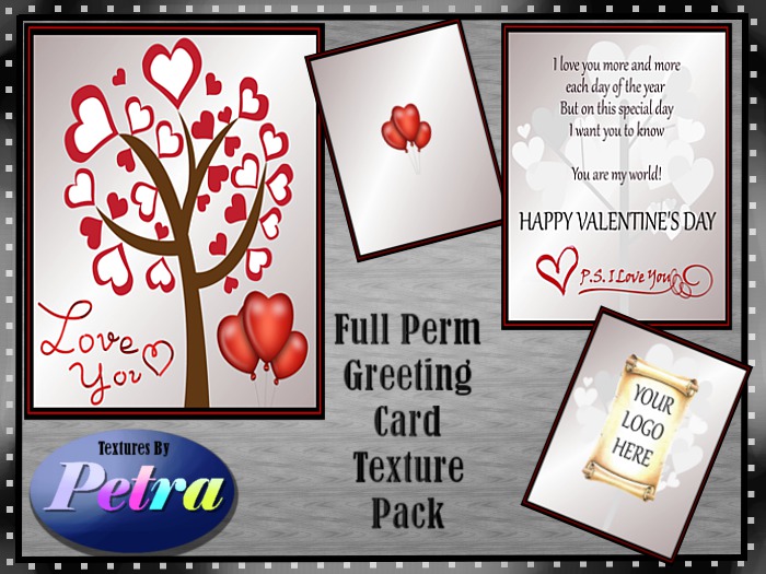 Second Life Marketplace - VALENTINE CARD TEXTURES . FULL PERM SET - I ...