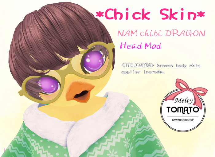 Second Life Marketplace - [*Melty TOMATO*]Chick Avatar for Chibi Dragon ...