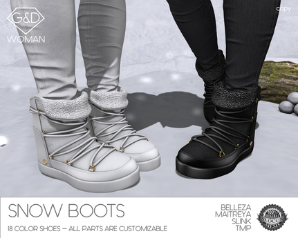 Second Life Marketplace - G&D Snow Boots Fatpack (wear)