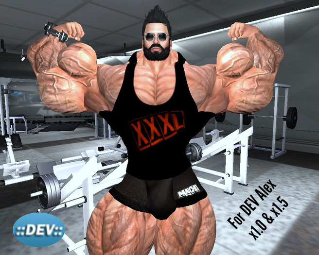 Second Life Marketplace - [D.Cavalieri] - Alex Tank - Black XXXL