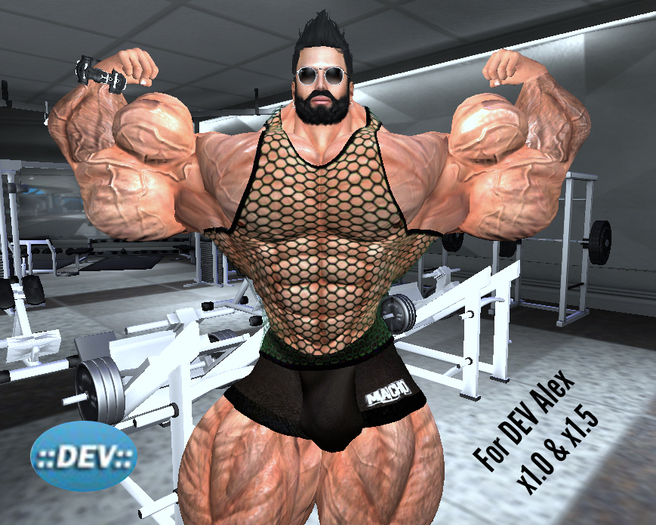 Second Life Marketplace - [D.Cavalieri] - Alex Tank - Black/Green Fishnet