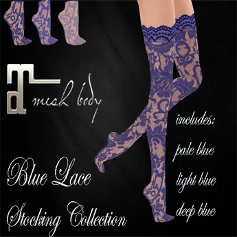 Second Life Marketplace - MAITREYA - BLUE LACE STOCKING COLLECTION