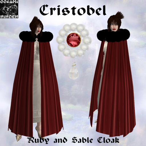 Second Life Marketplace - Cristobel Ruby and Sable Fur Cloak