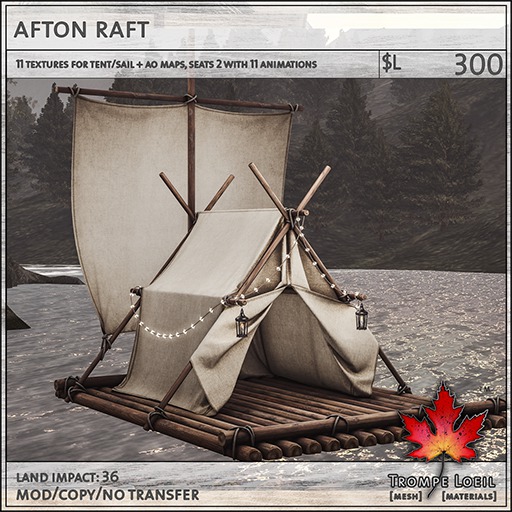 Second Life Marketplace - Trompe Loeil - Afton Raft [mesh]