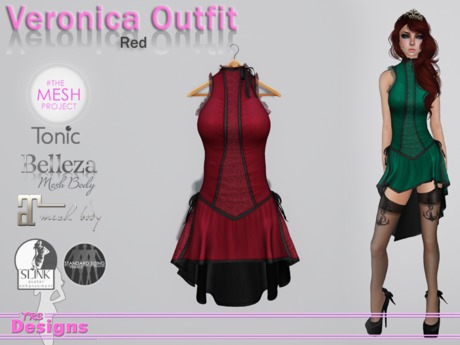 Second Life Marketplace - Veronica Outfit Red