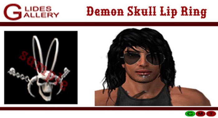 Second Life Marketplace - Demon Skull Lip Ring (Male)