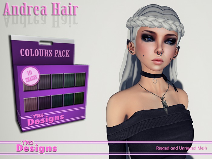 Second Life Marketplace - Andrea Hair With Hud Colours