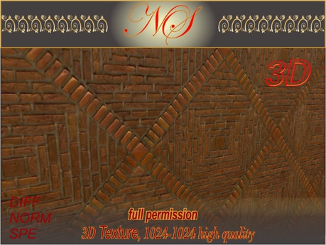 Second Life Marketplace - N_s 3d texture Brickwork BW001