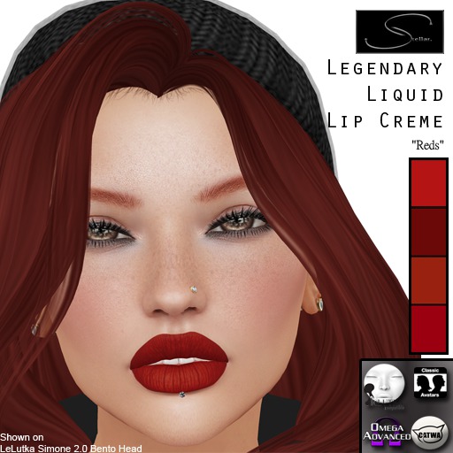 Second Life Marketplace Stellar Legendary Liquid Lip Creme Reds