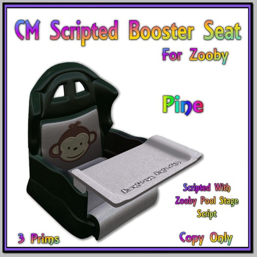 Second Life Marketplace - CM Monkey Booster Seat Pine (Zooby)