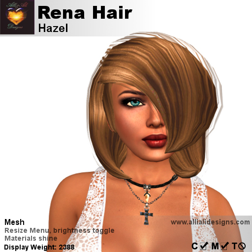 Second Life Marketplace - A&A Rena Hair Hazel, furry anime bob style ...