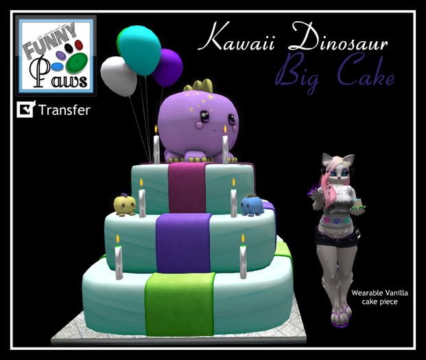 Second Life Marketplace - ~FP@ws! Kawaii Dinosaur Big Cake