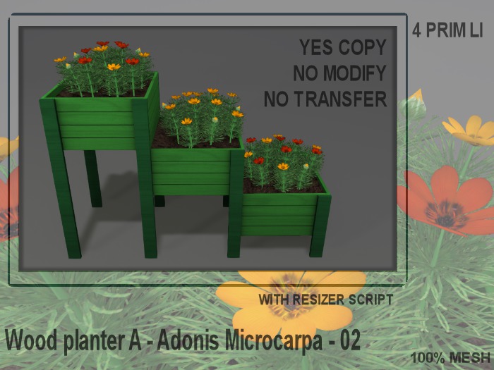 Second Life Marketplace - !Moril Creations! Wood planter A - Adonis ...
