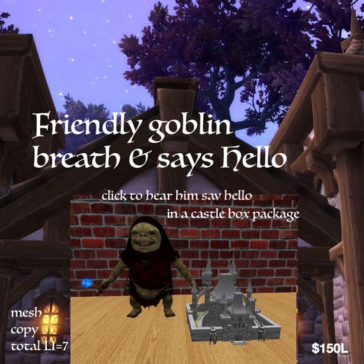 Second Life Marketplace - Friendly Goblin says hello (castle crate)