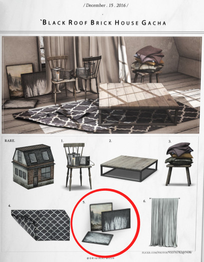 Second Life Marketplace - :HAIKEI: Black roof brick house gacha {5}