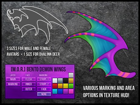 Second Life Marketplace - [M.O.R] bento demon wings