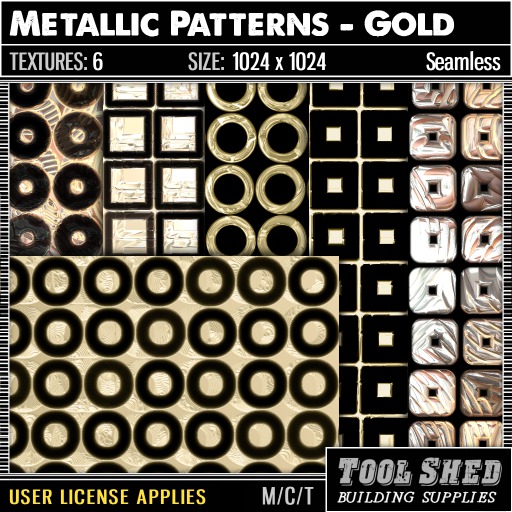 Second Life Marketplace - Tool Shed - Metallic Patterns - Gold